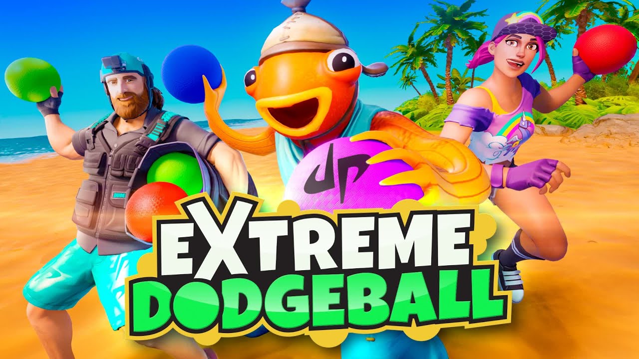 FORTNITE Dude Perfect Dodgeball ☄️ 💪Collect pick ups to Grow Your Power ...