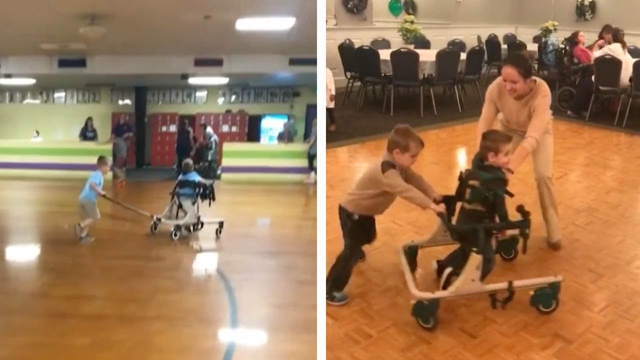 Triplets Help Care For Disabled Brother - YouTube
