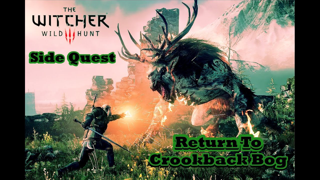 Witcher 3: Side Quest - Return To Crookback Bog/Fiend Boss Fight - YouTube