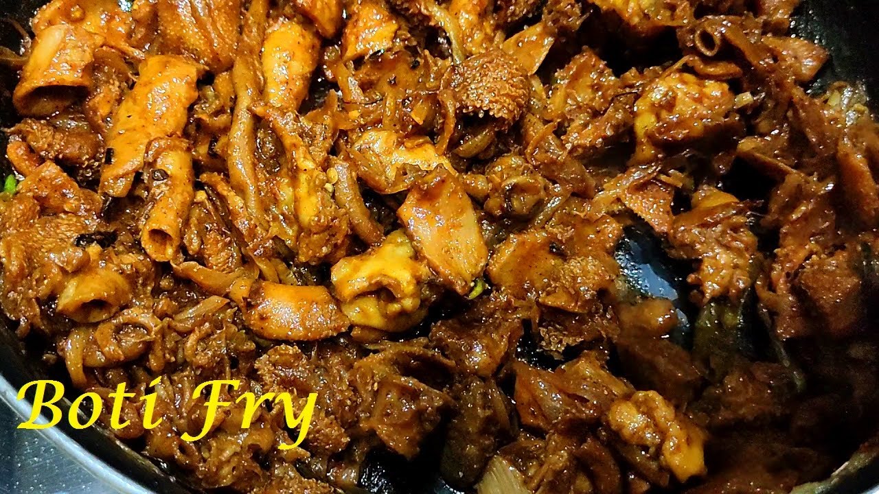 Boti fry | Hyderabadi style boti fry recipe| బోటి ఫ్రై | spicy boti fry ...