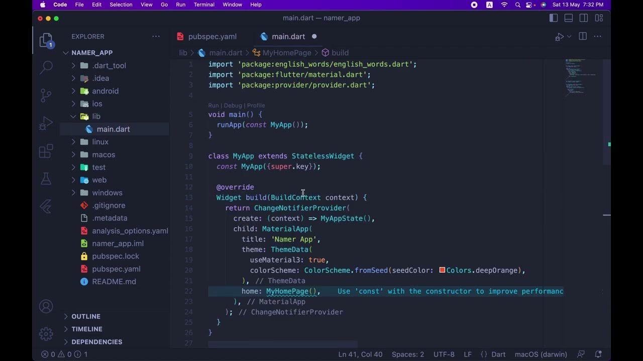 3-1- Write your first app (Flutter Docs) - YouTube