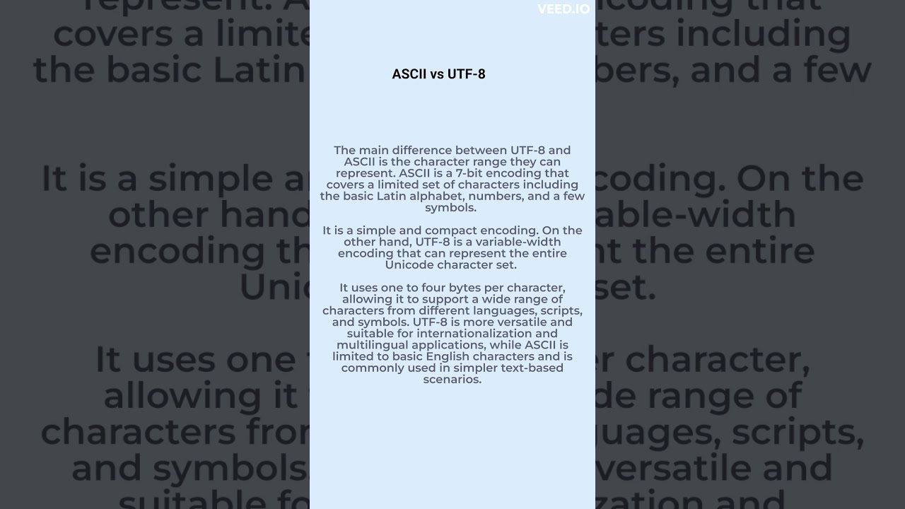 ASCII Vs UTF 8 YouTube ASCII Vs UTF 8 YouTube