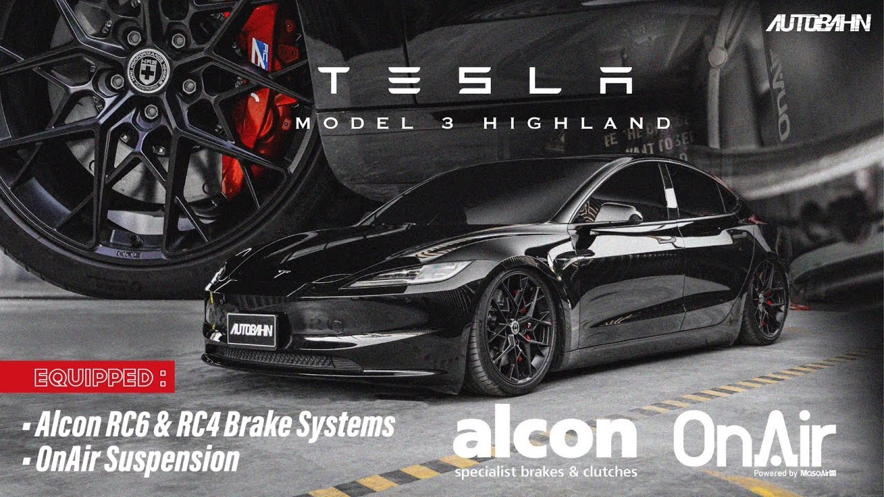 Tesla Model 3 Highland Equipped : Alcon RC6 & RC4 Brake Systems / OnAir ...