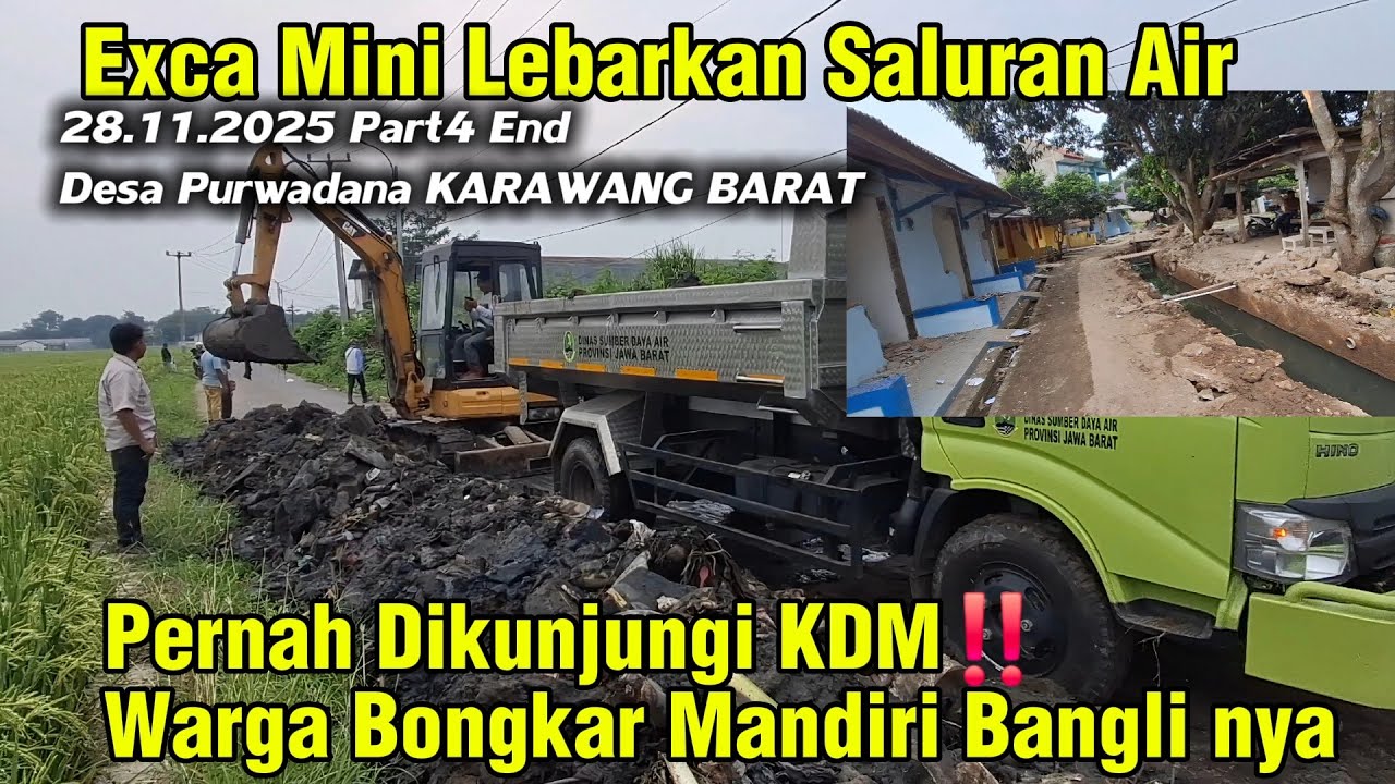 Exca Mini Lebarkan Saluran Air || Bukti Nyata KDM Banyak Warga Bongkar ...