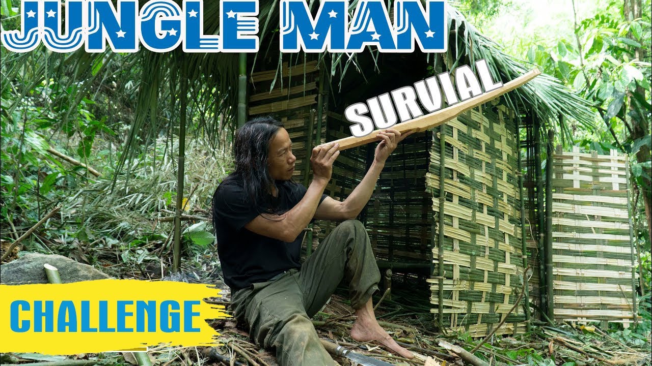 JUNGLE MAN | 6 MONTHS SURVIVAL | JUNGLE MAN & HAND MADE BOW | EP 13 ...