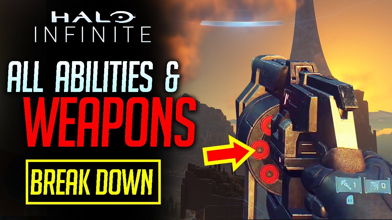 ALL Halo Infinite WEAPONS, EQUIPMENT, ABILITIES + UPGRADES MENU and ...