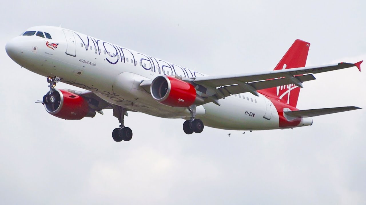 Virgin Atlantic Little Red Airbus A320 EI-EZW Landing London Heathrow ...