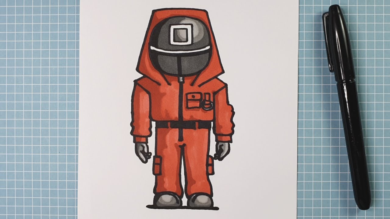 COMO DIBUJAR AL JEFE DEL JUEGO DEL CALAMAR ESTILO AMONG US | how to ...