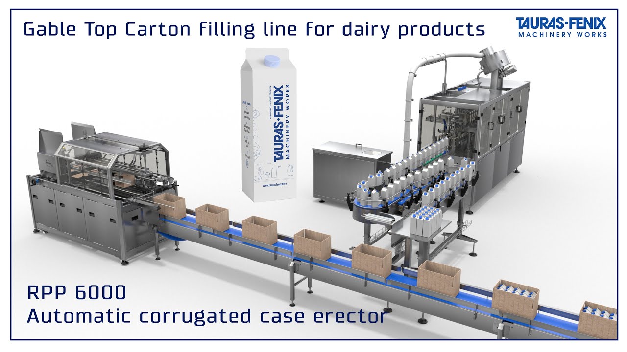 Gable Top Carton filling line for dairy products. Up to 6000 packages ...