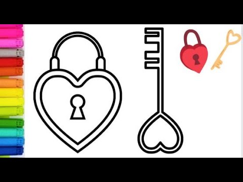Lock and Key Rainbow Drawing and coloring for kids, Toddlers | How to ...
