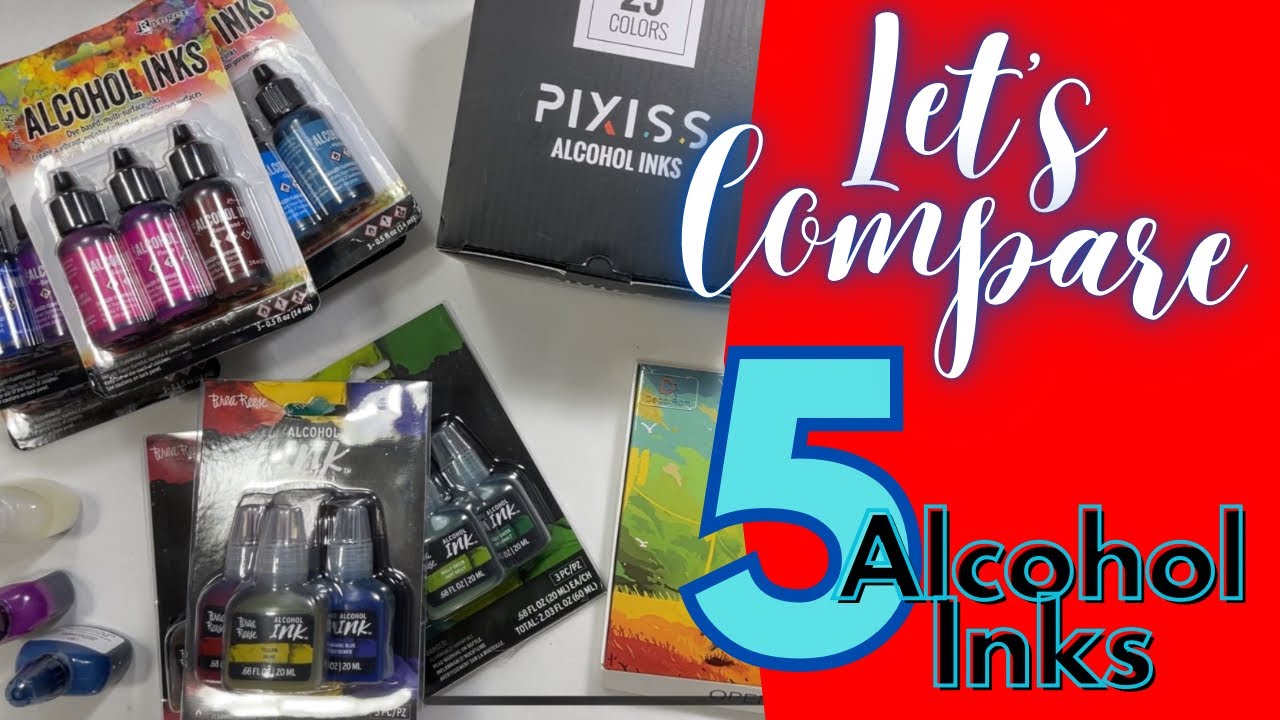 60. Comparing 5 Alcohol Ink Brands in Resin - YouTube