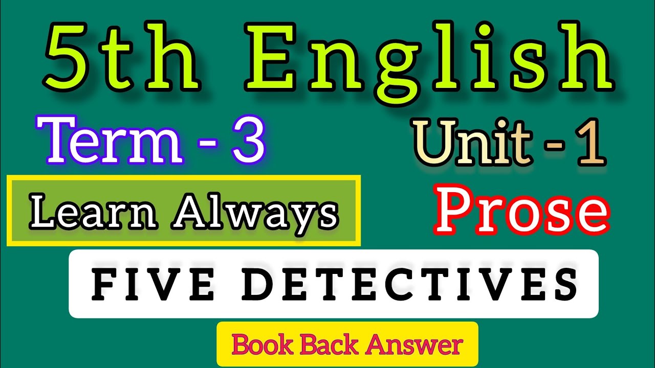 5th std English Term 3 unit 1 Five Detectives | 5th 3rd term lesson 1 ...