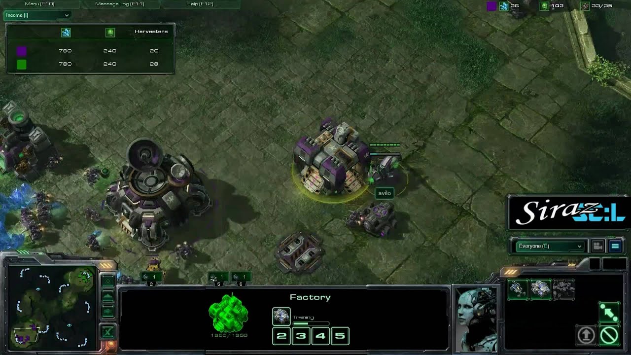StarCraft 2 - Siraz - Huk(Protoss) vs Avilo(Terran) - Steppes of War ...