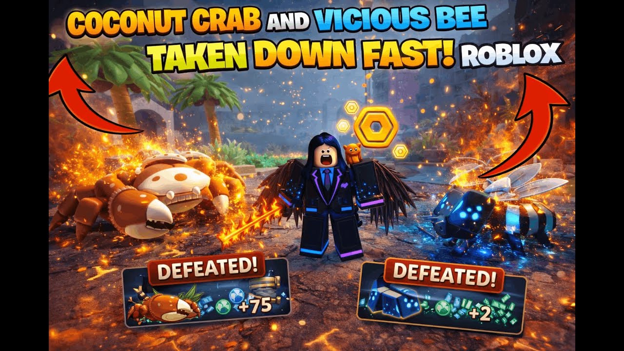 Coconut crab and vicious bee taken down fast! Beesmas In Bee Swarm ...