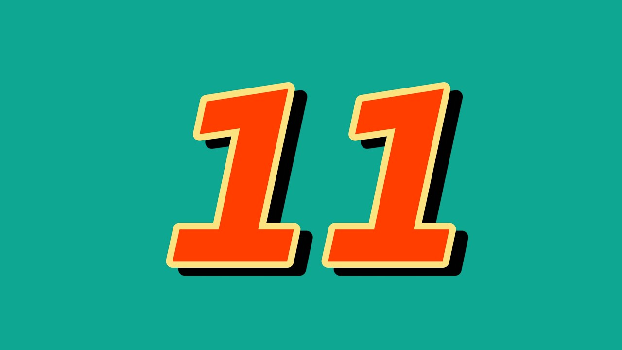 11 Second Countdown Timer ⏰ | Bright green screen and huge numbers ...