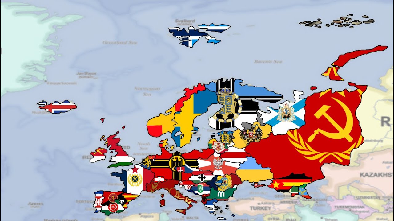 Alternate flag map of the world, part 1: Europe - YouTube