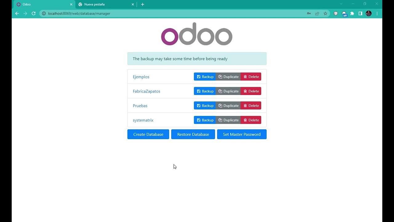Proceso básico para hacer respaldos (Backup ) en Odoo - YouTube