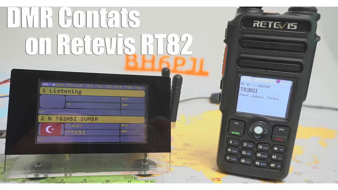 How DMR contacts display on Retevis RT82 - YouTube