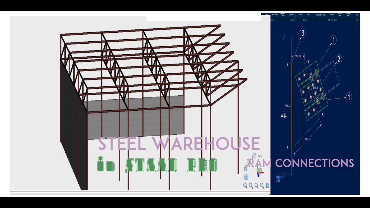 Staad Pro Industrial Warehouse Design ( Steel Design ) - YouTube
