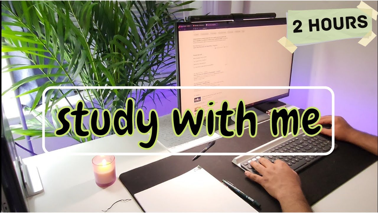 2 HOUR STUDY WITH ME on A SUNNY DAY | Background noise, 10-min Break, No music, Study with ...