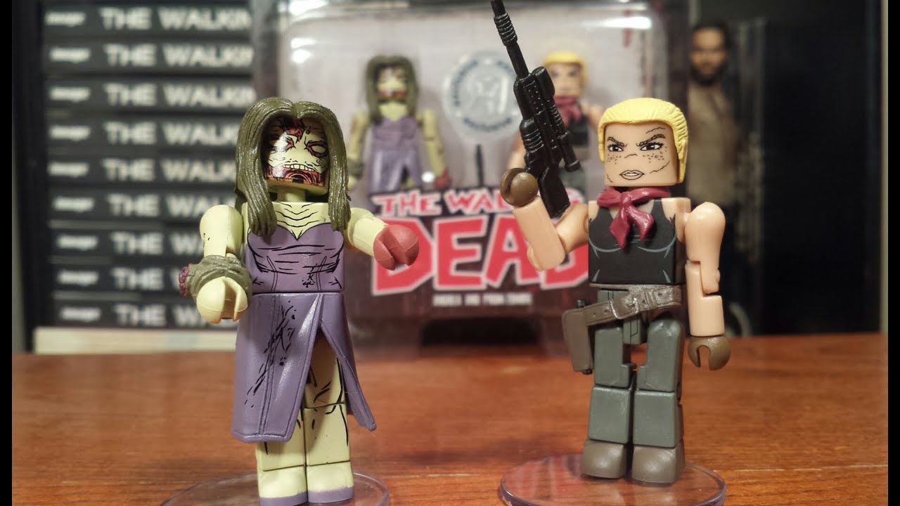 The walking dead minimates series 7 Andrea and prom zombie (HD) - YouTube