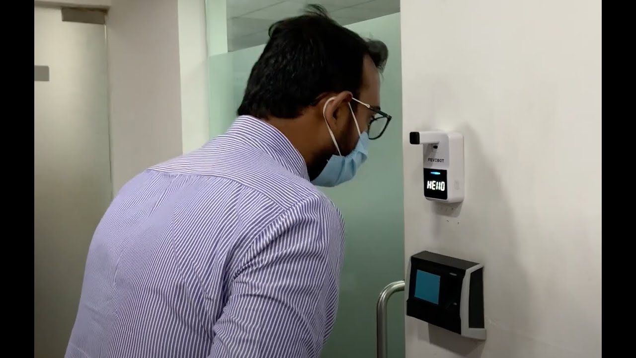 Fevobot automatic wall mounted thermometer integrated with Spectra ...