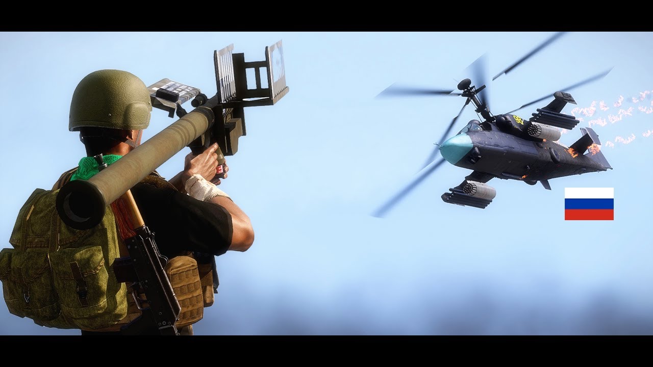 FOOTAGE OF RUSSIAN KA-52 being hit with a direct hit from MANPADS ...