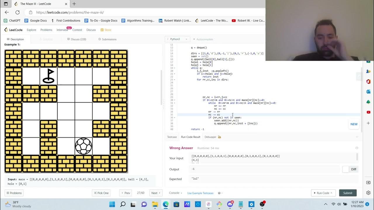 LeetCode Hard: 499. The Maze III - YouTube