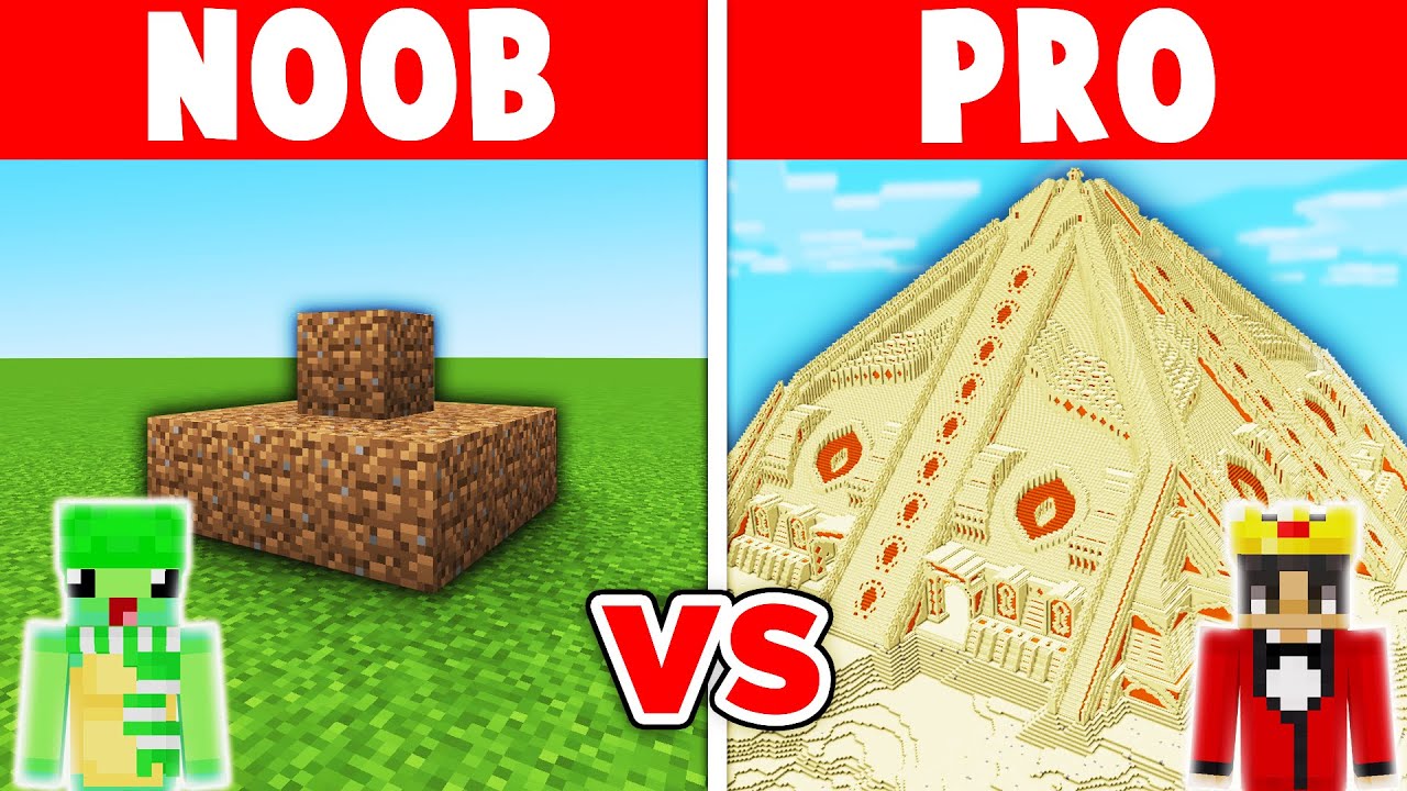Minecraft NOOB vs PRO: GIANT PYRAMID BUILD CHALLENGE - YouTube