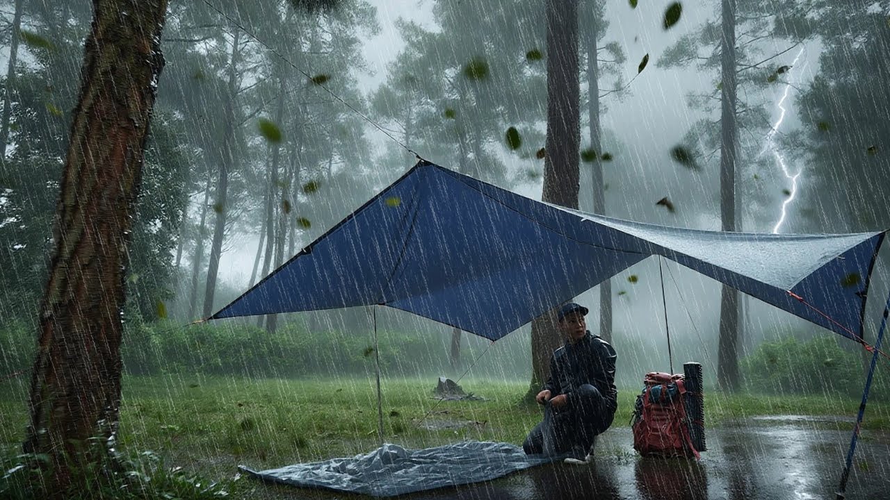 THE WORST RAIN STORM I'VE EVER EXPERIENCED ‼️ CAMPING IN HEAVY RAIN ...