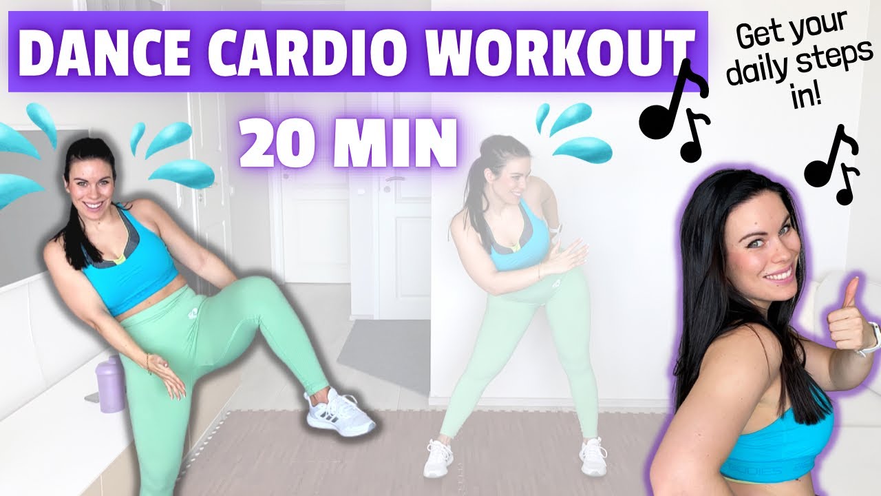 20 MIN ENERGETIC DANCE CARDIO AT HOME / Fun way to get your daily steps ...