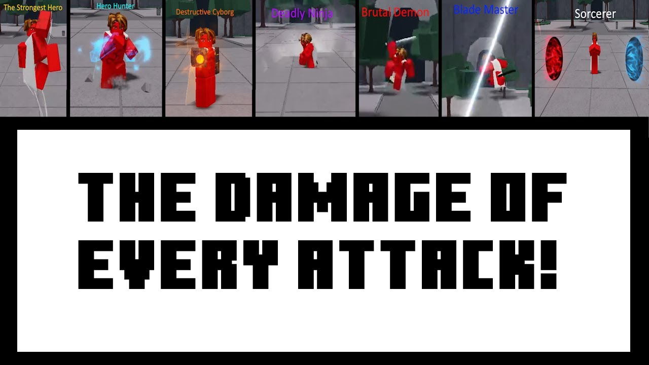 The Damage of Every Attack | The Strongest Battlegrounds - YouTube