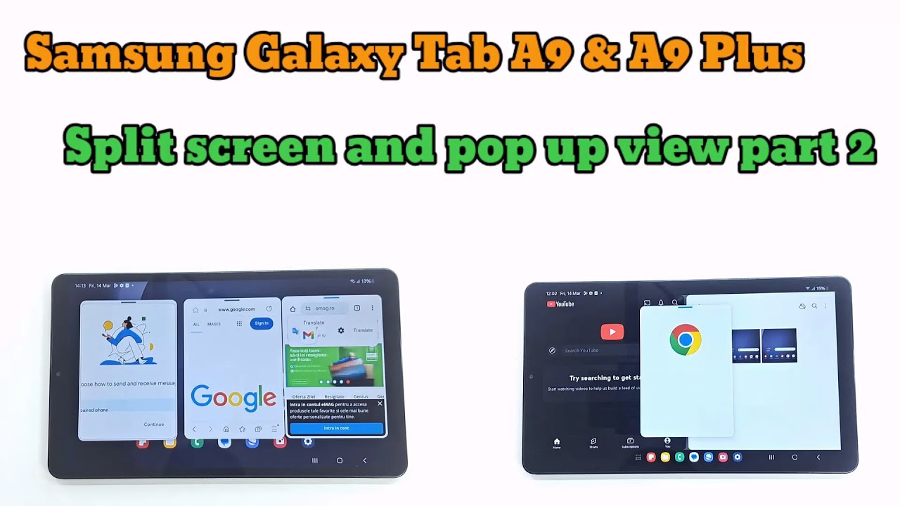 Samsung Galaxy Tab A9 Split screen and pop up view part 2 - YouTube