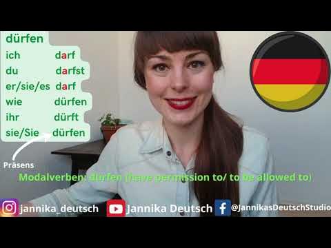 German modal verbs: dürfen - conjugation (present tense) - YouTube