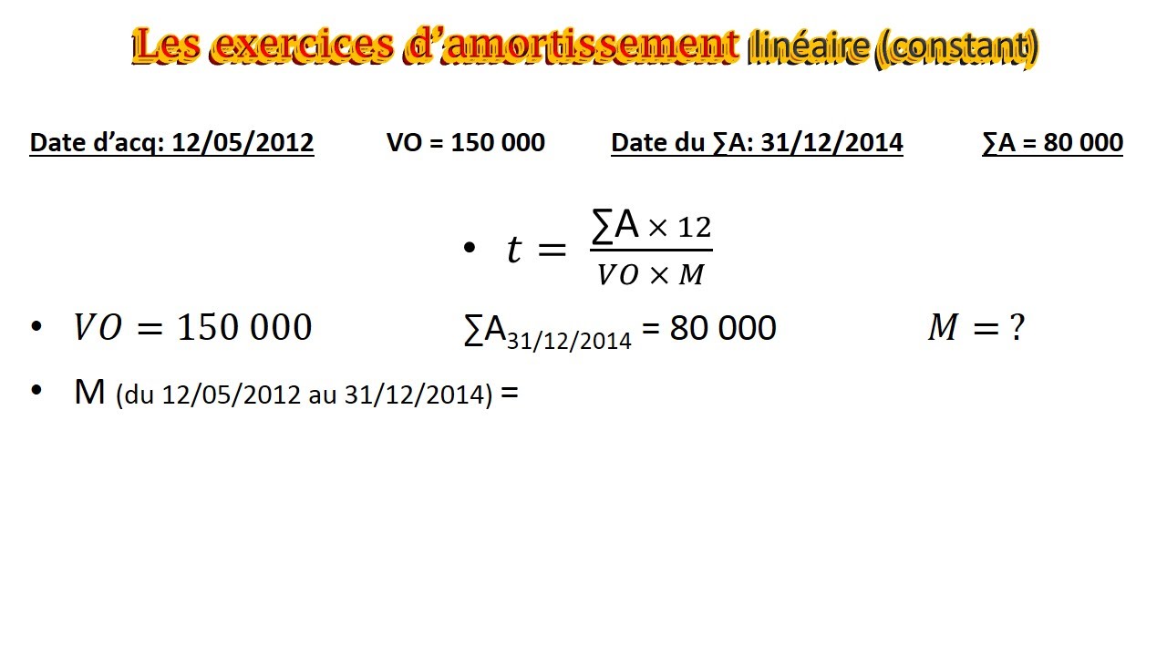 Amortissement 13: exercice 9 -Les systèmes d’amort (Amort linéaire ...