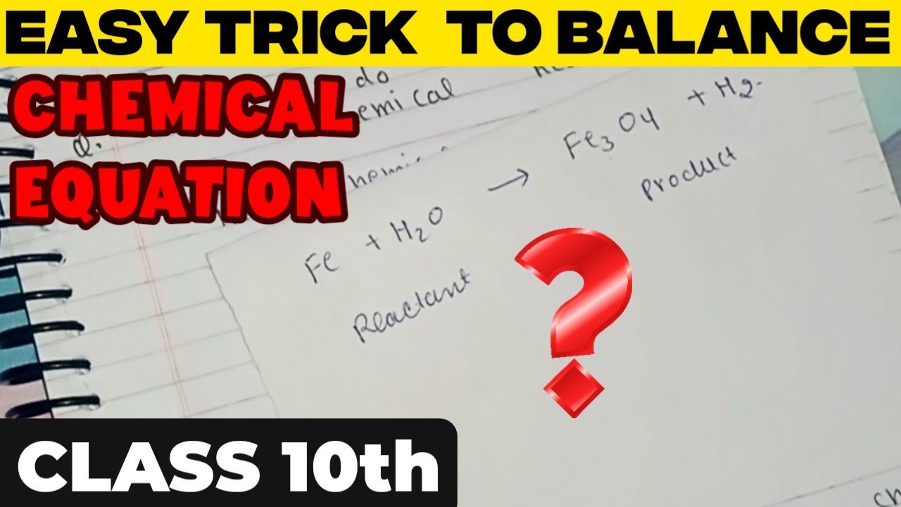 How to balance chemical equations class 10 easy tricks - YouTube