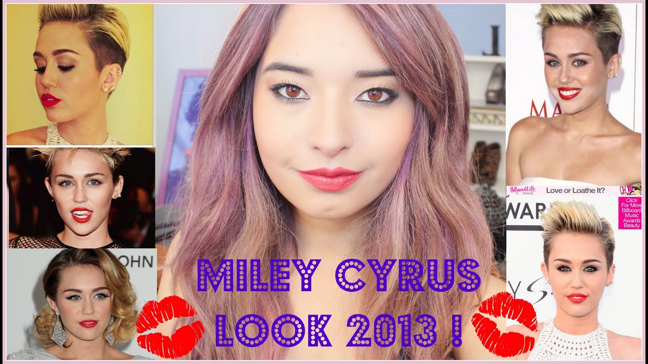 Look Miley Cyrus Makeup Tutorial - Maquillaje - YouTube