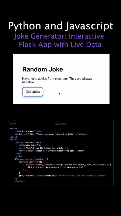 Joke Generator: Interactive Python Flask App with Live Data - YouTube