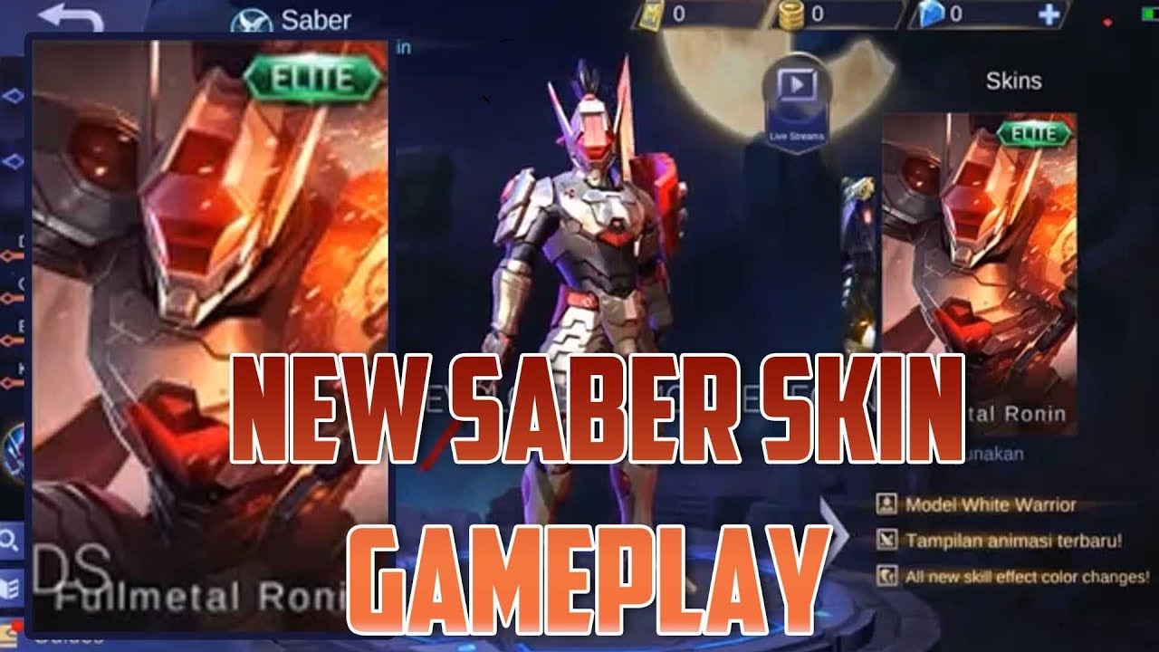 NEW Elite Saber Skin Fullmetal Ronin Gameplay Mobile Legends Bang Bang ...