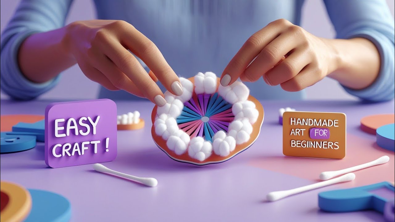"Create Beautiful Handmade Flowers Using Cotton Swabs | Easy DIY Craft Tutorial - YouTube