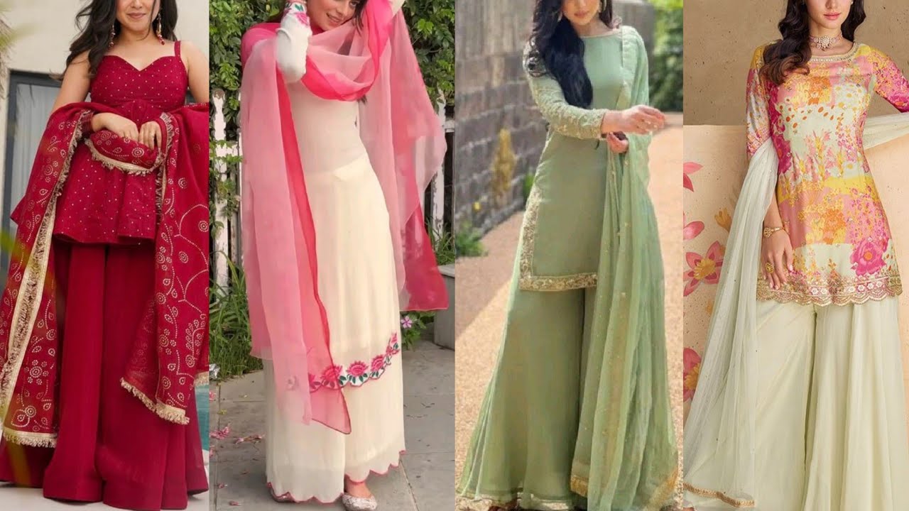 New fancy palazzo suit designs || Trending plazo designs with kurti ...