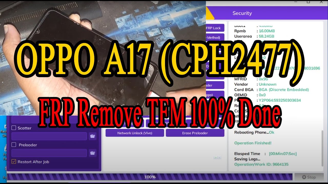 OPPO A17 cph2477 FRP Remove TFM 100% Done - YouTube