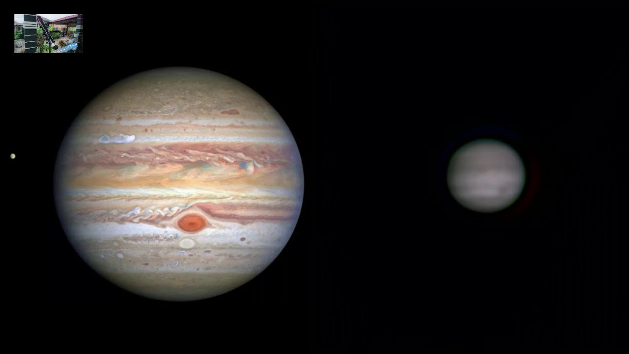 zoom jupiter dan satelitnya 400x - YouTube