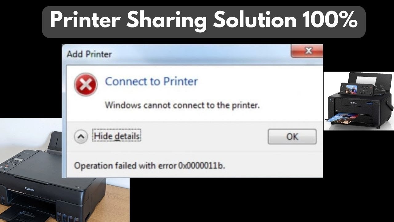 Windows Cannot Connect to Printer - Error 0x0000011b [Fixed] - YouTube