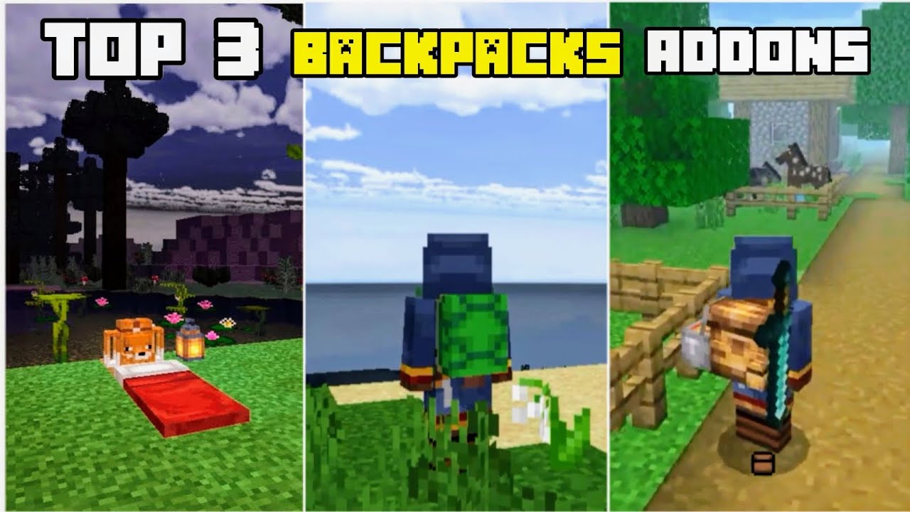 👉🏼BEST BACKPACK🎒 addons for minecraftPE 1.19 #addons #minecraft - YouTube