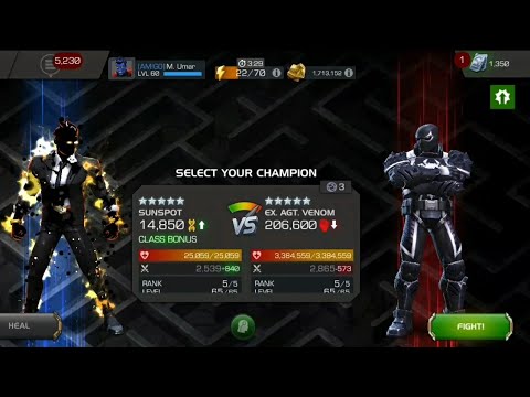 MCOC: 5* R5 Sunspot vs Ex-Agent Venom (LOL) Insane fight, 2.9 million ...
