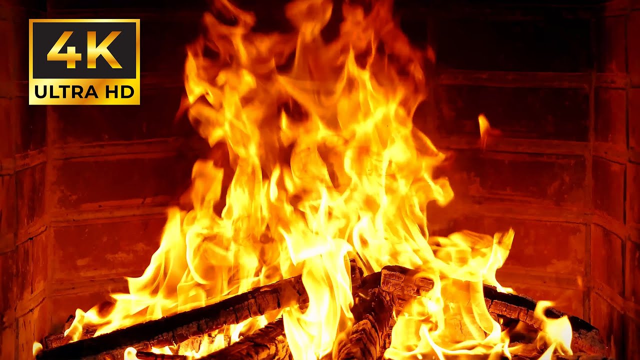 🔥 Fireplace 4K. Burning Logs and Crackling Fire Sounds for Deep Rest ...