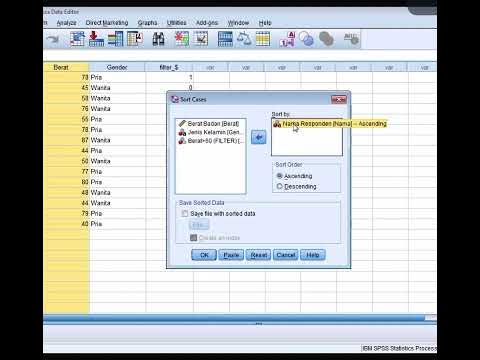 STATISTIK : SPSS 1.2 Sort case - YouTube