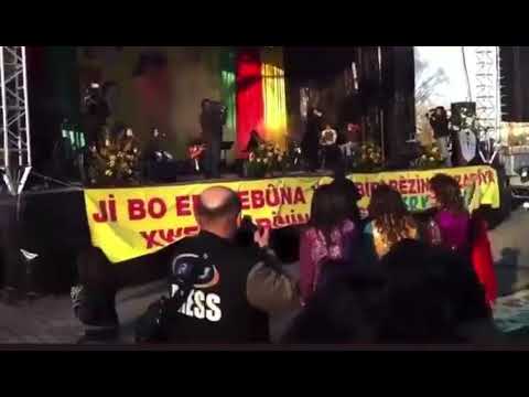 Aynur Doğan Pkk Abdullah Öcalan Posteri Önünde Konser