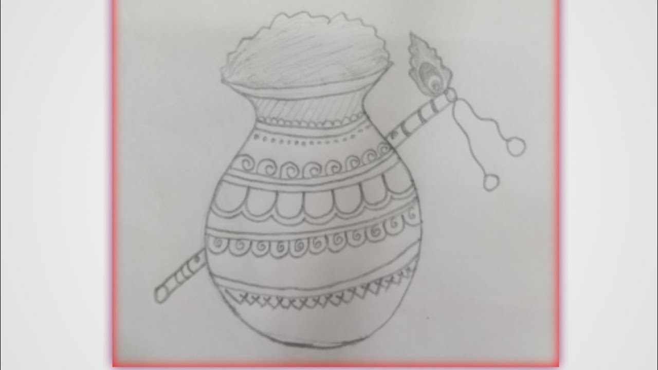 MATKI DRAWING| DAHI HANDI DRAWING @craftersumayya95 - YouTube